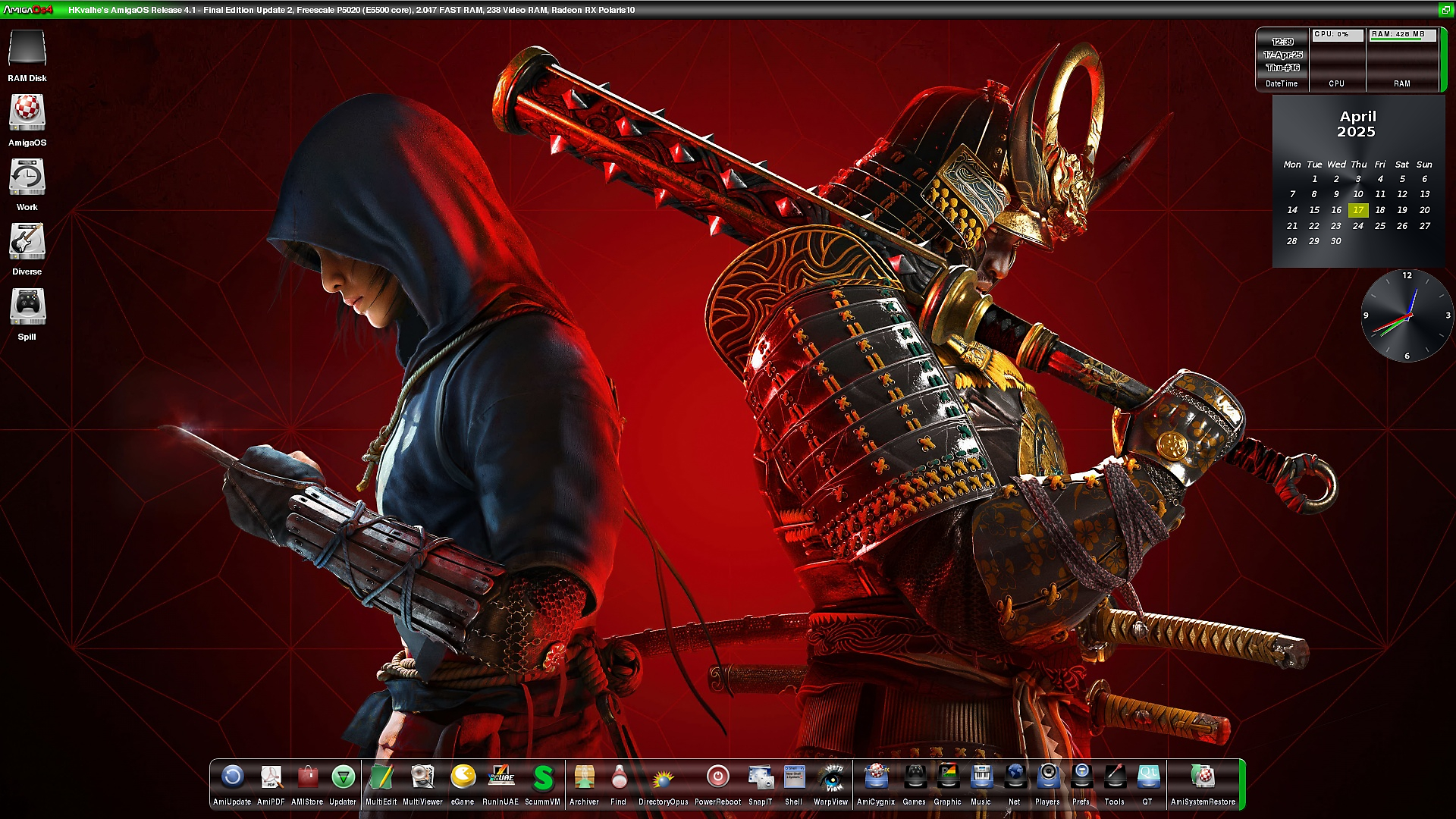 HKvalhe's X5000 Assassin's Creed Shadows AmigaOS4 Screenshot | Amiga Look